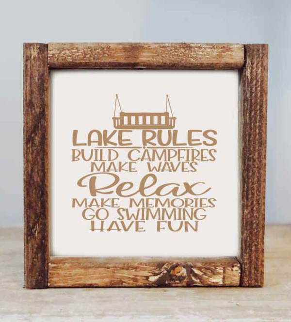 7x7 Lake Rules Sign – Bridge + Main Market