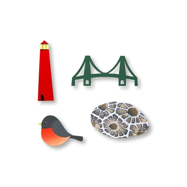 Michigan Icons Magnets (Set of 4) – Bridge + Main Market